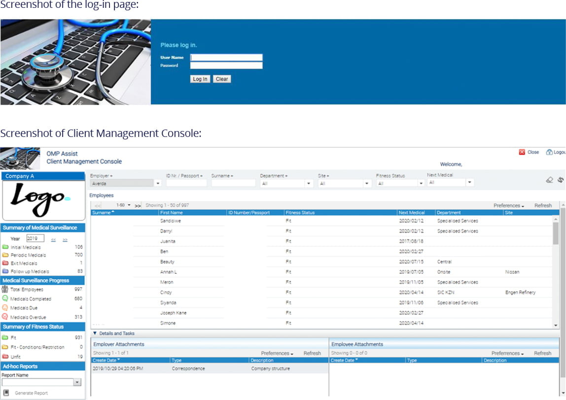 OMP Assist System / Client Console - OHS Care